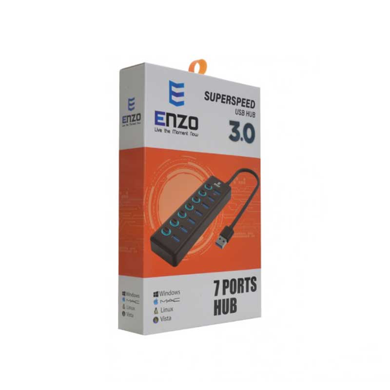 هاب 7 پورت USB 3.0 انزو مدل ENZO UH-70A - آوتل کرج